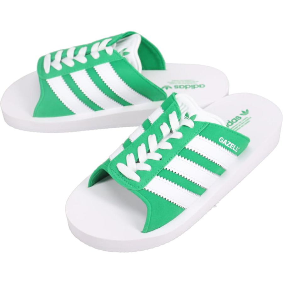 adidas 交換送料片道無料 アディダス サンダル ガゼルビーチスライド GAZELLE BEACH SLIDES グリーン/フットウェア ...