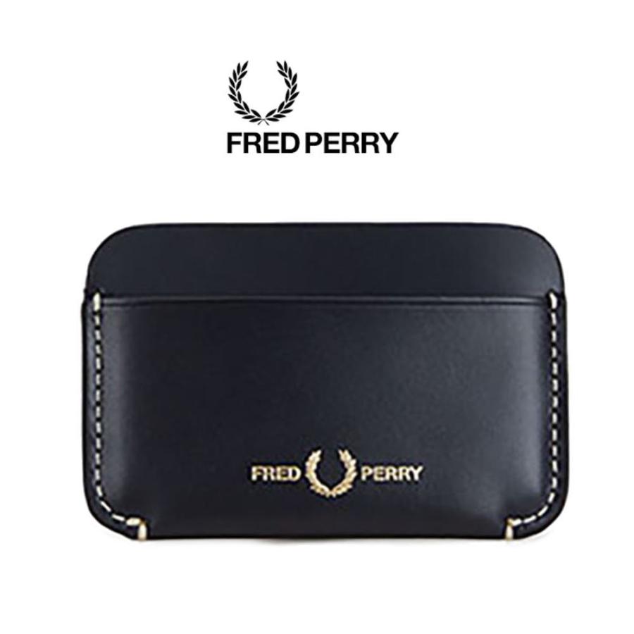 FRED PERRY フレッドペリー ボックス レザー カードホルダー Box Leather Cardholder L8296 ブラック ...