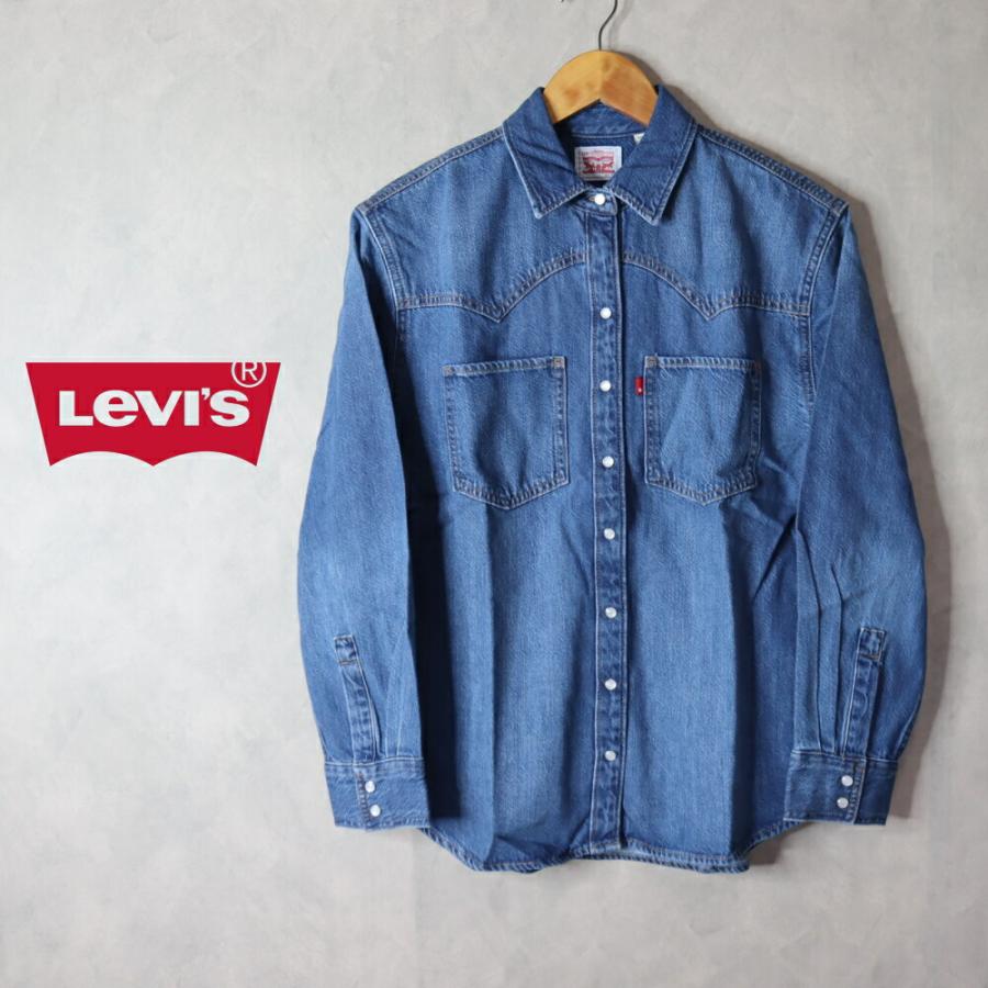 リーバイス Levi's テオドラ ウエスタンシャツ Teodora Western Shirt ミディアムウォッシュ Medium Wash ...