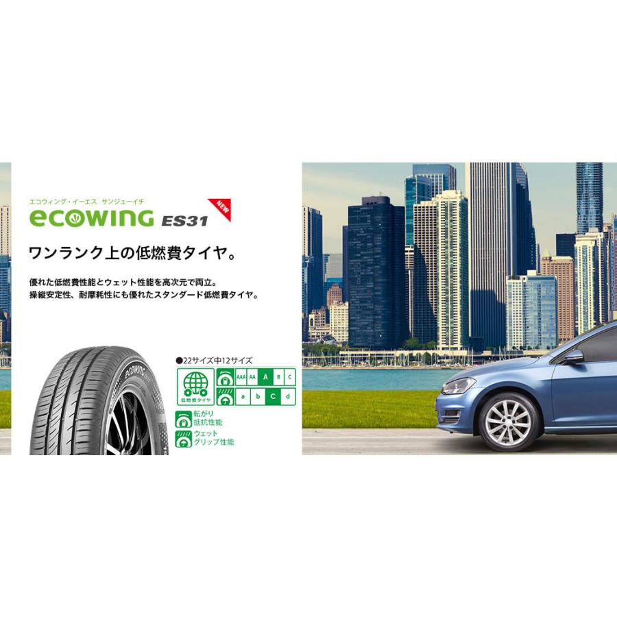 エコウィング クムホタイヤ スタンダード低燃費タイヤエコウィング ES31【175/70R14】KUMHO ecowing ES31 /4本セット : グリーンテックYahoo!ショッピング店 ...