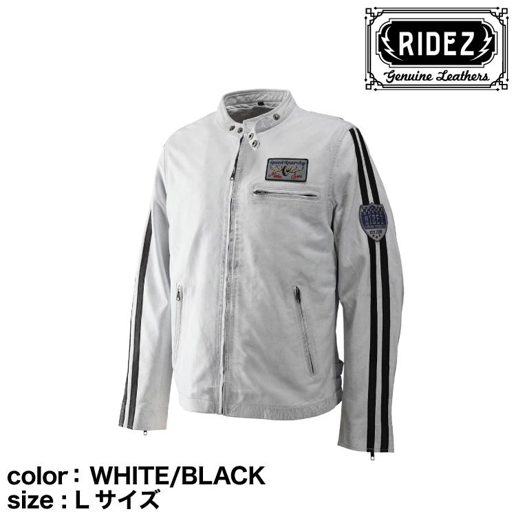 RIDEZ COMP JACKET WHITE/BLACK (RLJ1101) Lサイズ/ライダースジャケット : ridez-compjkt-whbk-l : グリーンテックYahoo ...