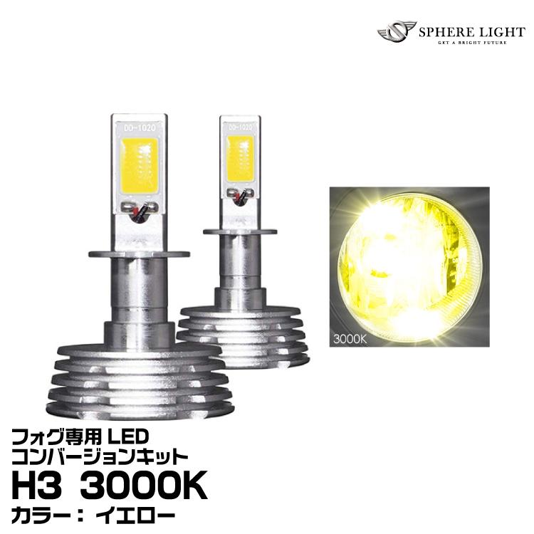 SPHERE LIGHT（スフィアライト） フォグ用LED H3 コンバージョンキット 3000K 12V/24V 【SHKPB030 ...