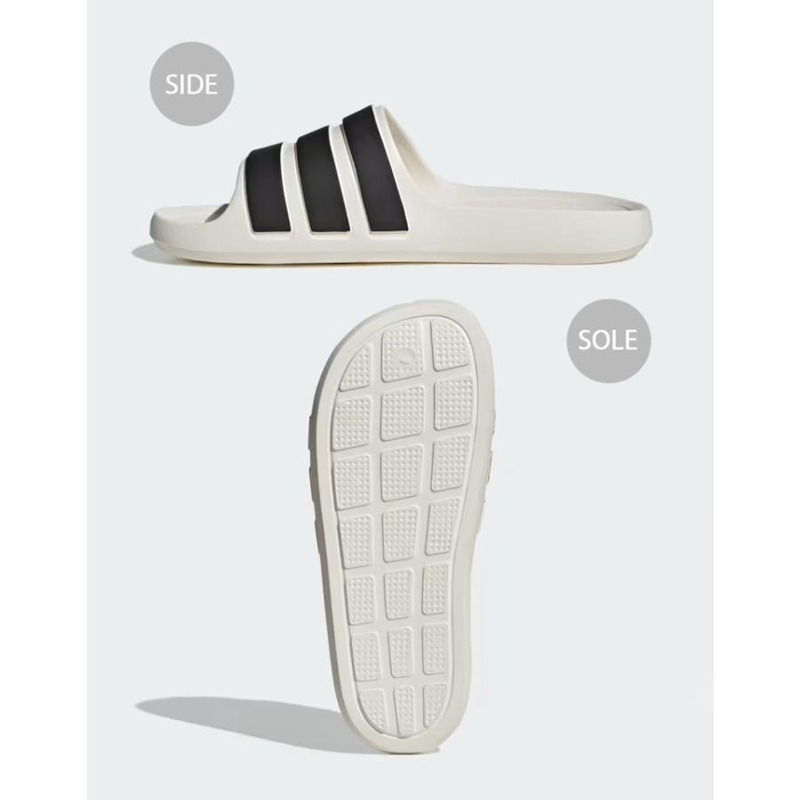 adidas アディダス シャワーサンダル スライドサンダル ADILETTE FLOW リカバリーサンダル WHITE IG6858 ...