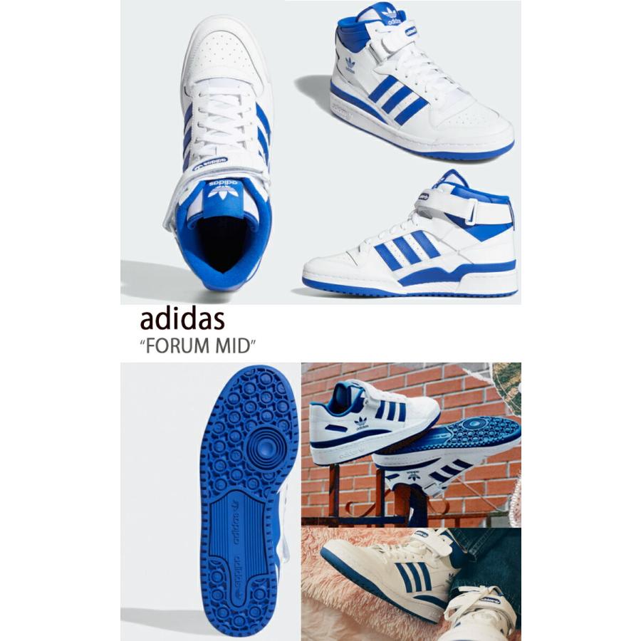 adidas アディダス スニーカー FORUM MID フォーラム ミッド FY4976 WHITE BLUE ホワイト ブルー メンズ ...