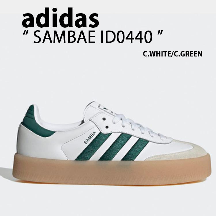 adidas アディダス スニーカー SAMBAE ID0440 サンベ CLOUD WHITE COLLEGIATE GREEN シューズ ...