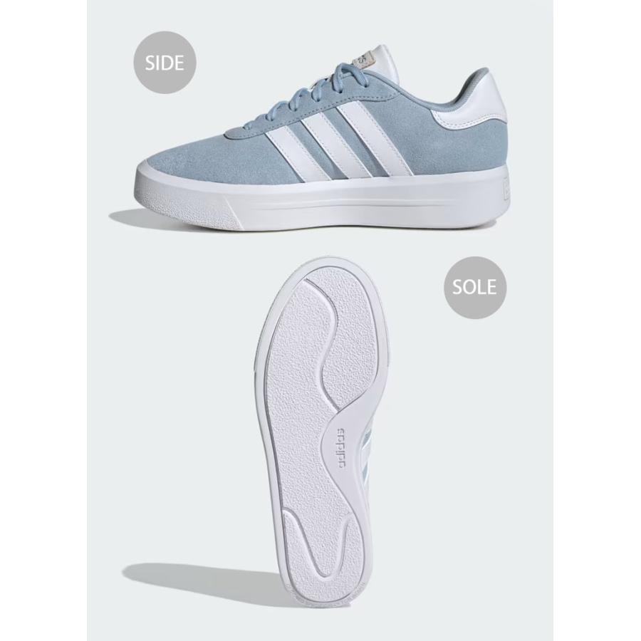adidas（アディダス） スニーカー 厚底 COURT PLATFORM SUEDE IG8612 コート プラットフォーム スエード ...