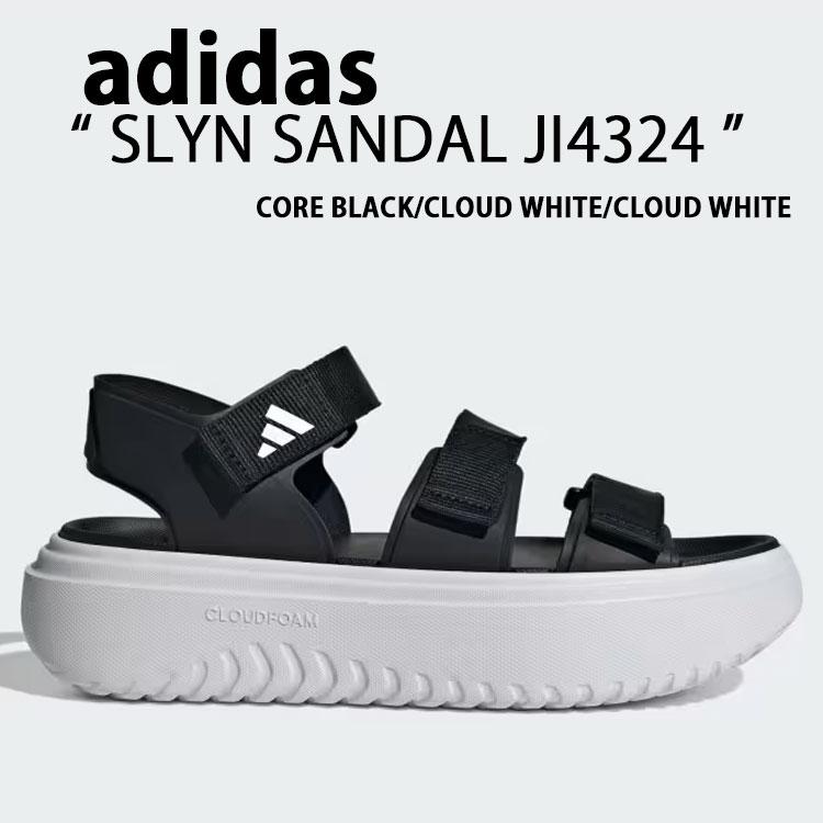 adidas アディダス サンダル スポーツサンダル SLYNサンダル BLACK WHITE JI4324 サイズ調整 厚底サンダル ...
