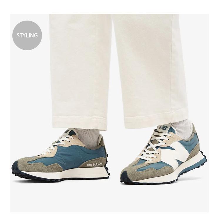 New Balance ニューバランス スニーカー 327 MS327CR GRAY BLUE シューズ グレー ブルー スエード メンズ ...