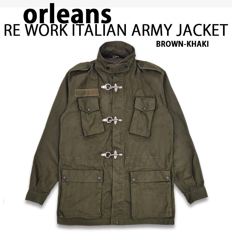 orleans ミリタリージャケット re work Italian army jacket ミリタリーコート アーミージャケット BROWN ...