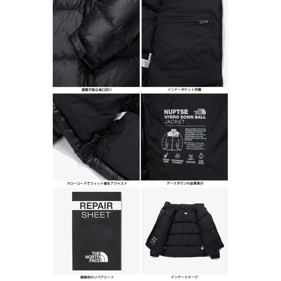THE NORTH FACE ノースフェイス ダウンジャケット NUPTSE HYBRID DOWN BALL JACKET ダウン ジャケット ショートダウン ヌプシダウン BLACK ...