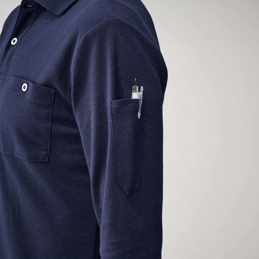 アタックベース SS-7L 13115 長袖ポロシャツ apexwin 作業服 ATACKBASE 吸汗速乾 消臭 ストレッチ 厚地素材ニット 襟付き オールシーズン 作業着 ビッグサイズ ...