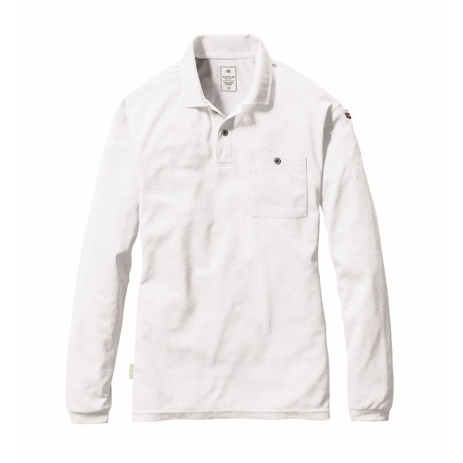 SS-XXL 165 長袖ポロシャツ BURTLE 作業服 バートル ユニセックス ポリエステル100％ 消臭 吸汗速乾 UVカット ストレッチ 襟付き ニット 作業着 オールシーズン ...