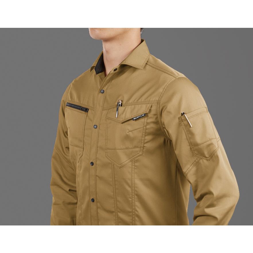 BURTLE 4L 1715 長袖シャツ ユニセックス 作業服 バートル オールシーズン 制電ケア ストレッチ 作業着 襟付 Yシャツ ワークウェア ワークシャツ : Snup WK スナップ ...