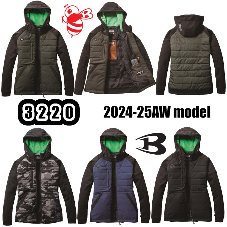 BURTLE S-XL 3220 ヒーターフーディジャケット 2024-25AWモデル 防寒着 作業服 ユニセックス THERMOCRAFT サーモクラフト(電熱パッド)対応 保温 バートル ...
