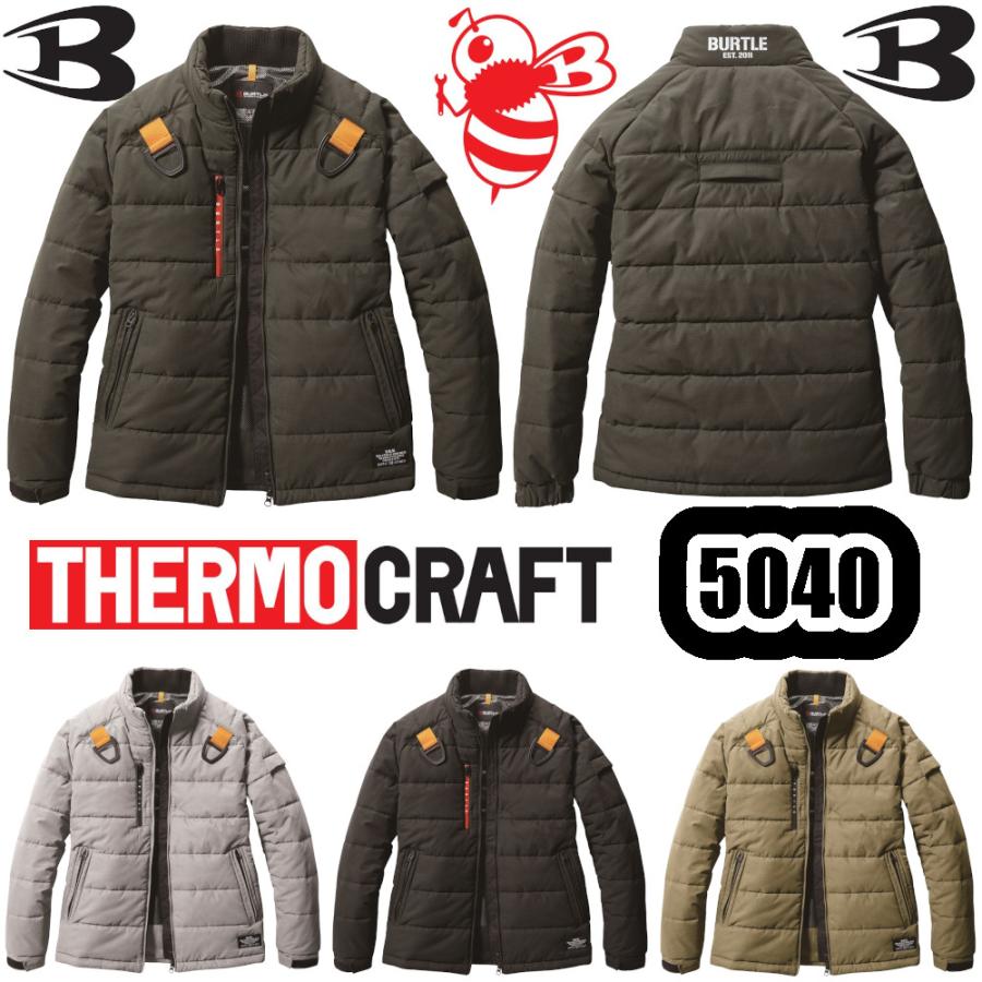 BURTLE S-XL 5040 防寒ジャケット 防寒着 作業服 バートル THERMOCRAFT ユニセックス ストレッチ 耐久性 撥水性 防風性 保温 サーモクラフト 電熱パッド対応 ...