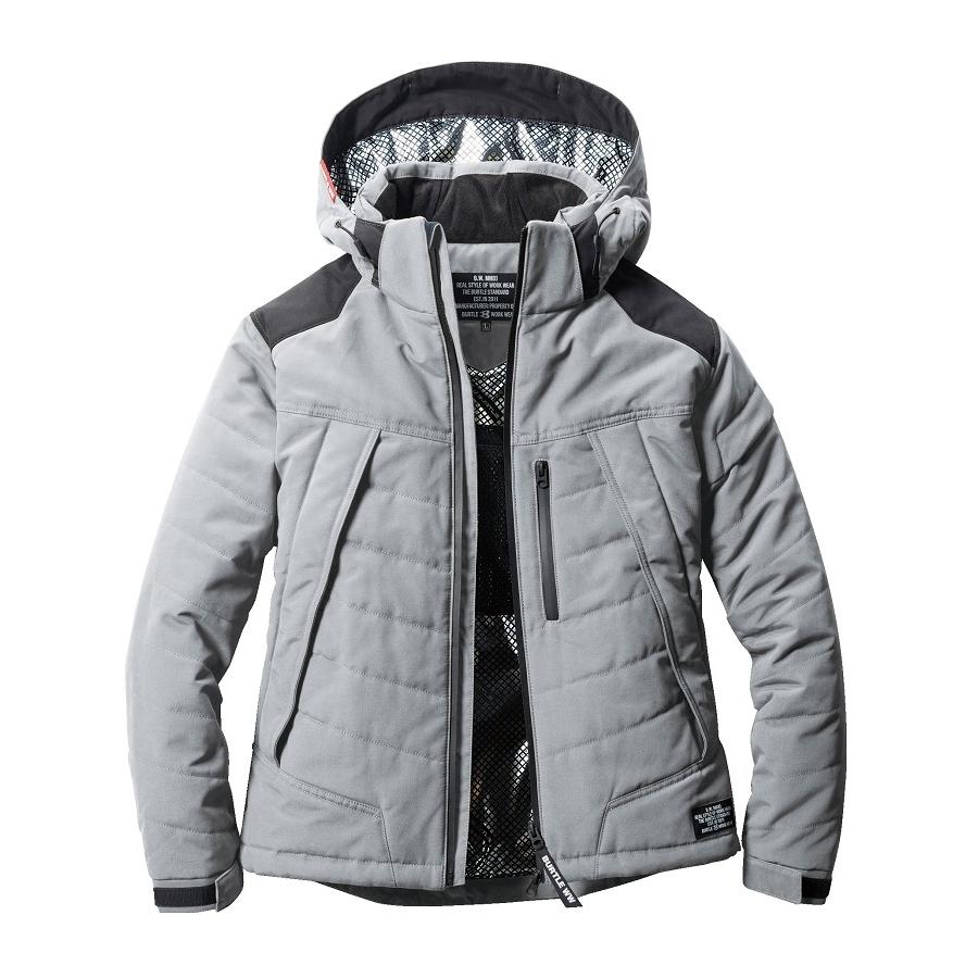 S-XL 5270 防寒ジャケット 大型フード付 BURTLE 防寒着 作業服 バートル 保温性 防風性 撥水加工 THERMOCRAFT サーモクラフト対応 電熱パッド ユニセックス ...