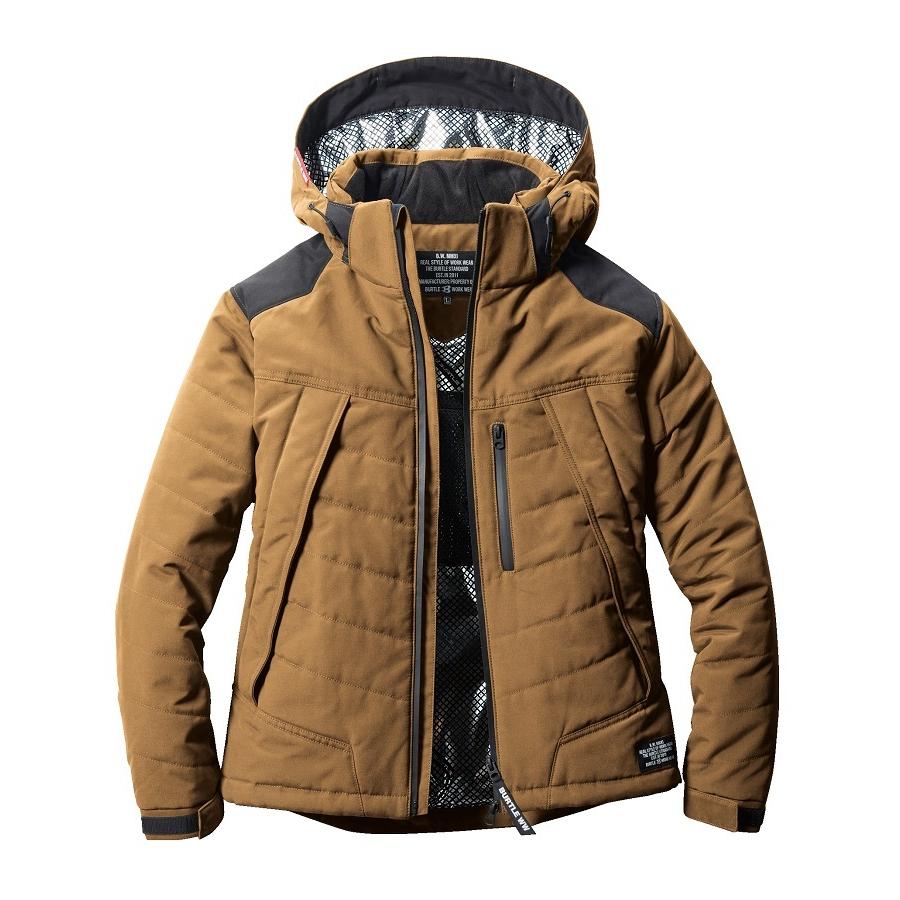 BURTLE S-XL 5270 防寒ジャケット 大型フード付 防寒着 作業服 バートル 保温性 防風性 撥水加工 THERMOCRAFT サーモクラフト対応 電熱パッド ユニセックス ...