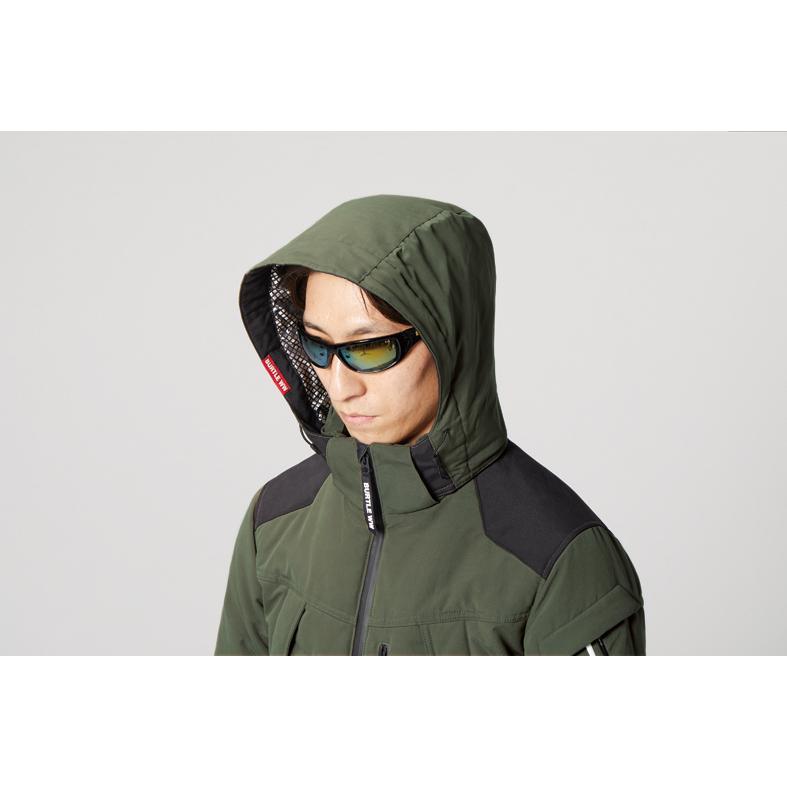 BURTLE S-XL 5270 防寒ジャケット 大型フード付 防寒着 作業服 バートル 保温性 防風性 撥水加工 THERMOCRAFT サーモクラフト対応 電熱パッド ユニセックス ...