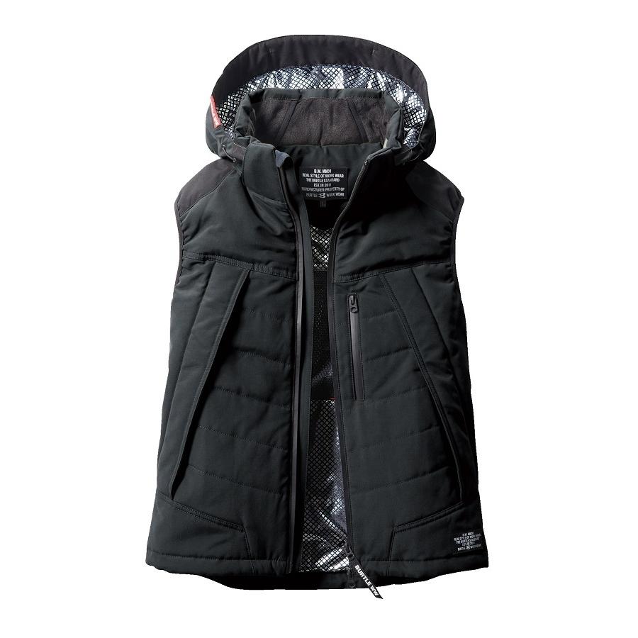 BURTLE S-XL 5274防寒ベスト 大型フード付 防寒着 作業服 バートル 保温性 防風性 撥水加工 THERMOCRAFT サーモクラフト対応 電熱パッド ユニセックス : Snup ...