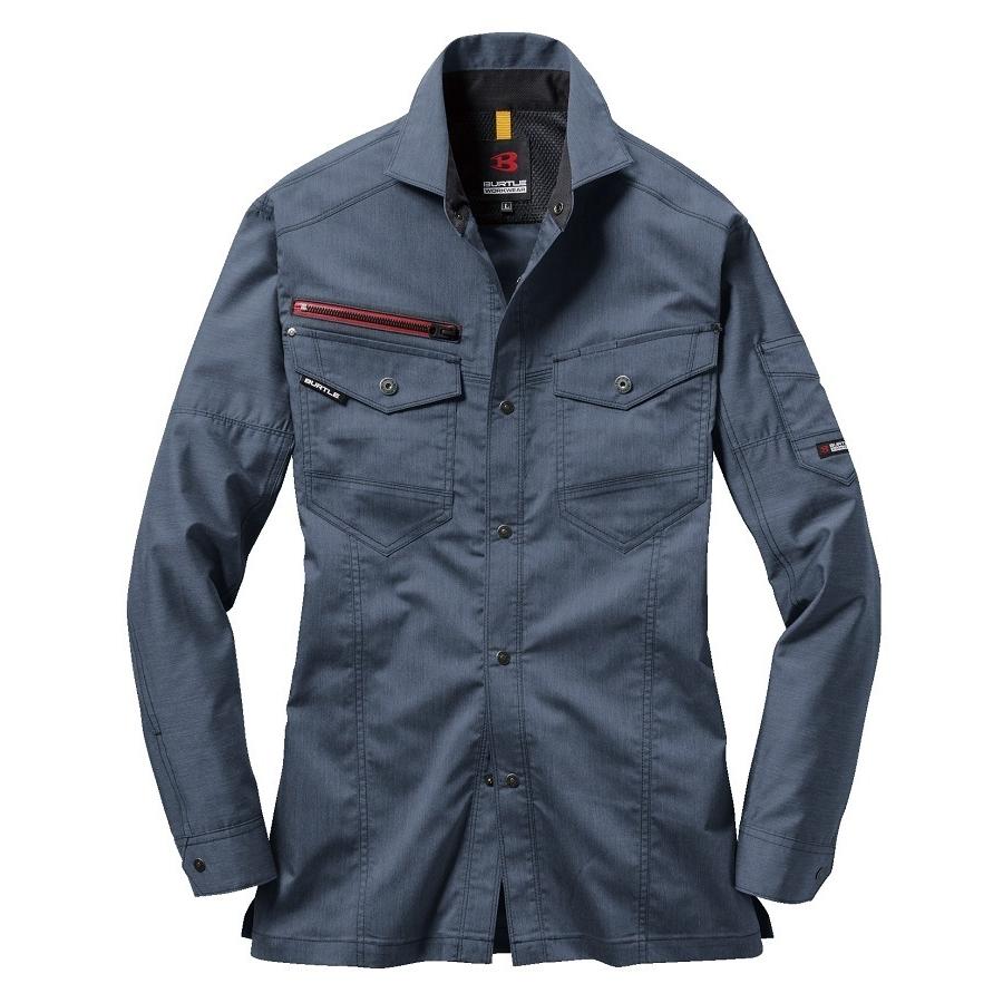 BURTLE 4L 7045 長袖シャツ 作業服 ユニセックス 年間用 吸汗速乾 形態安定 制電 ストレッチ 作業着 襟付き ワークウェア オールシーズン バートル : Snup WK ...