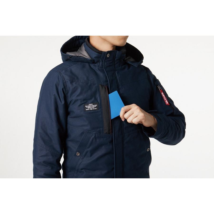BURTLE S-XL 8210 防寒ジャケット 大型フード付 防寒着 作業服 バートル THERMOCRAFT ユニセックス 撥水 裏アルミ サーモクラフト 保温 電熱パッド バッテリー ...