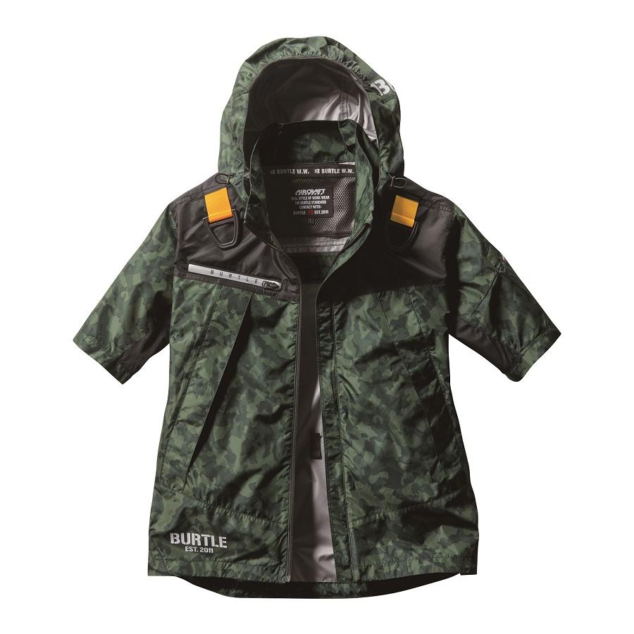 S-XL AC1196 ACフーディ半袖ジャケット 2023年モデル AIRCRAFT BURTLE 空調服 作業服 バートル エアークラフト空調ウェア ユニセックス 熱中症対策予防 ...