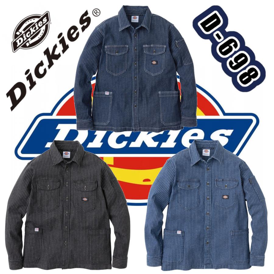 Dickies S-3XL D-698 ストレッチウォバッシュシャツジャケット DICKIES 作業服 オールシーズン 長袖 ブルゾン 作業着ワークウェア ディッキーズ レディース対応 コー ...