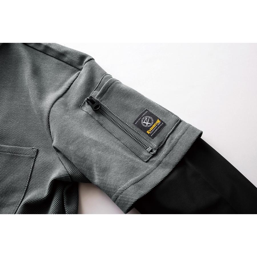 EVENRIVER S-4L HY07 フェイクレイヤードポロシャツ 作業服 夏用 半袖 長袖 アームカバー付 襟付き ワークウェア ニット イーブンリバー作業着 返品交換不可商品 ...