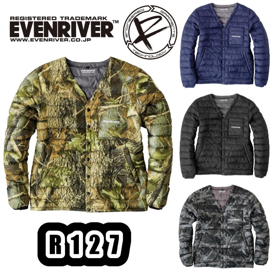 EVENRIVER M-4L R-127 ファイバーダウンジャケット 防寒着 作業服 保温性 中綿 軽量 アウター 防寒ジャンパー ブルゾン イーブンリバー ワークウェア 作業着 : Snup ...