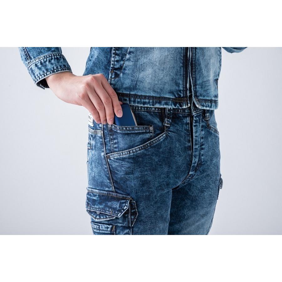 EVENRIVER 5L USD802 ストレッチパウダーデニムカーゴ 作業服 ストレッチ パンツ ズボン デニムウェア イーブンリバー オールシーズン ワークウェア 作業着 : Snup ...