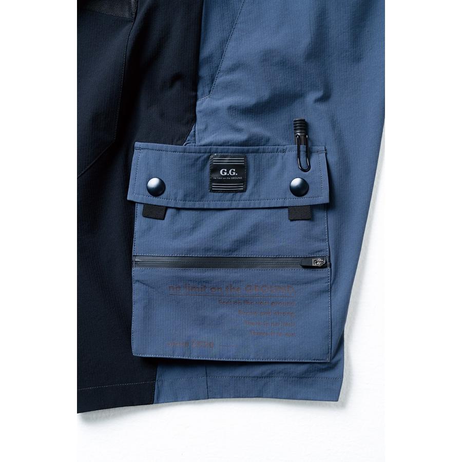 SOWA S-LL 0328-07 ハーフパンツ G.G. 作業服 夏用 接触冷感性 高視認性 吸汗速乾 消臭 軽量 ストレッチ 作業ズボン ショートカーゴパンツ ワークウェア 作業着 桑和 ...