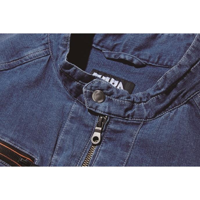 3L 8970-554 デニムライダースジャケット 寅壱 作業服 春夏用 TORAICHI ストレッチ 長袖ブルゾン 接触冷感 ワークウェア 作業着 8971-554 : toraichi ...