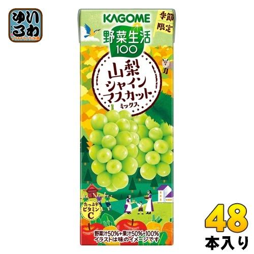 野菜生活100 カゴメ 山梨シャインマスカットミックス 195ml 紙パック 48本 (24本入×2 まとめ買い) 野菜ジュース 季節限定 : いわゆるソフトドリンクのお店 - 通販 ...