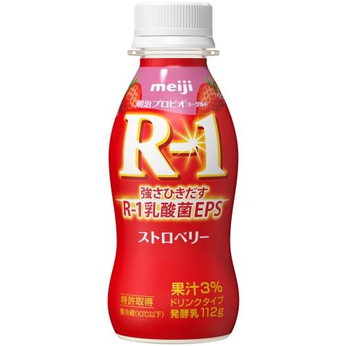 明治 R-1 プロビオヨーグルト ドリンクタイプ ストロベリー 112g ペットボトル 24本入 乳酸菌飲料 R-1 乳酸菌 EPS 冷蔵 ストロベリー : 4902705096103 ...