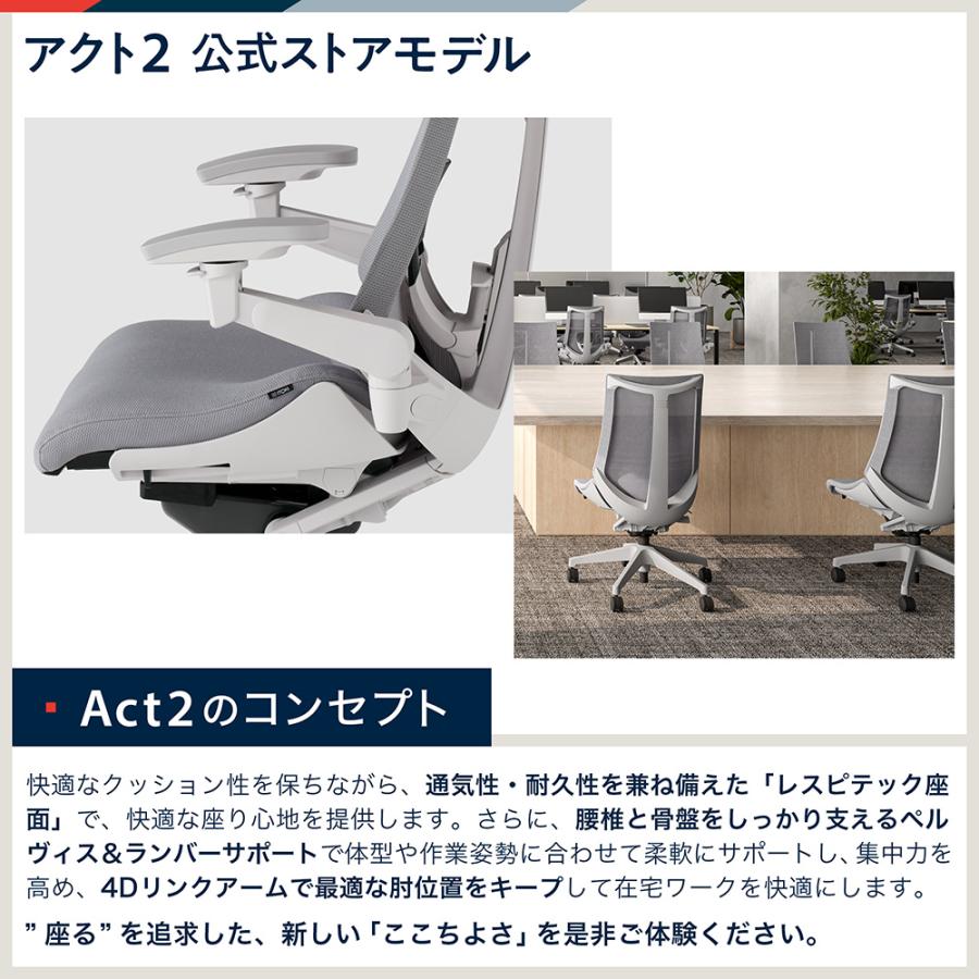 アクト（イトーキ） オフィスチェア アクト2 公式ストアモデル エラストマーバック ヘッドサポート 日本製 イトーキ ITOKI Act2 KJ427PVE まとめ買いで8%OFFクーポン ...