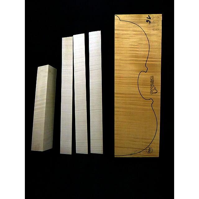 European Tonewood Viola 16inch Maple set #34 ビオラ製作用木材 メイプル 背板 側板 ネック ...