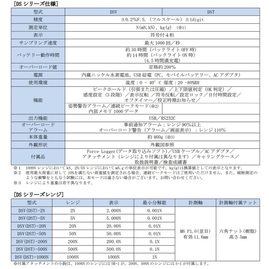 イマダ DSV-500N デジタルフォースゲージ 普及型 上位モデル IMADA : 測定工房ヤフー店 - 通販 - Yahoo!ショッピング
