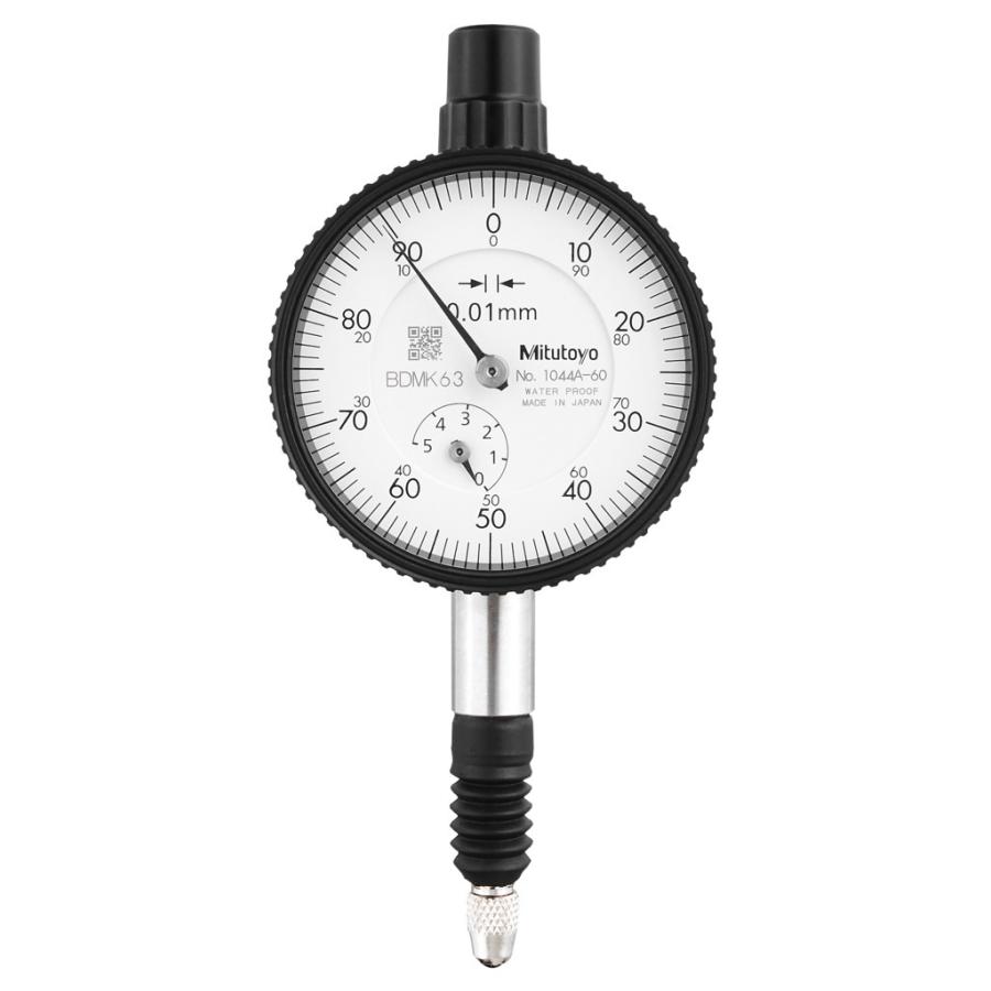 ミツトヨ ミツトヨ 1044A-60(耳金付・防水) IP63 外径φ40 mm 連続目盛 小形ダイヤルゲージ 測定範囲：〜5mm 目量：0 ...