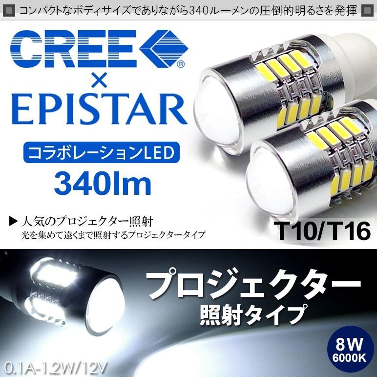 MH35S/MH55S ワゴンR FA/FX/FZ ハイブリッド含む LED バックランプ ウェッジ T10/T16 8W CREE × EPISTER プロジェクター ホワイト/6000K ...