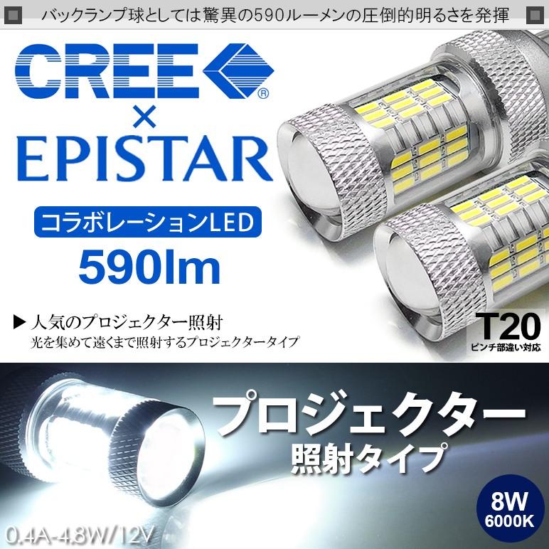 RP系/RP1/RP2/RP3/RP4/RP5 前期/後期 ステップワゴン スパーダ含む LED バックランプ T20 ウェッジ CREE × EPISTER プロジェクター ホワイト ...