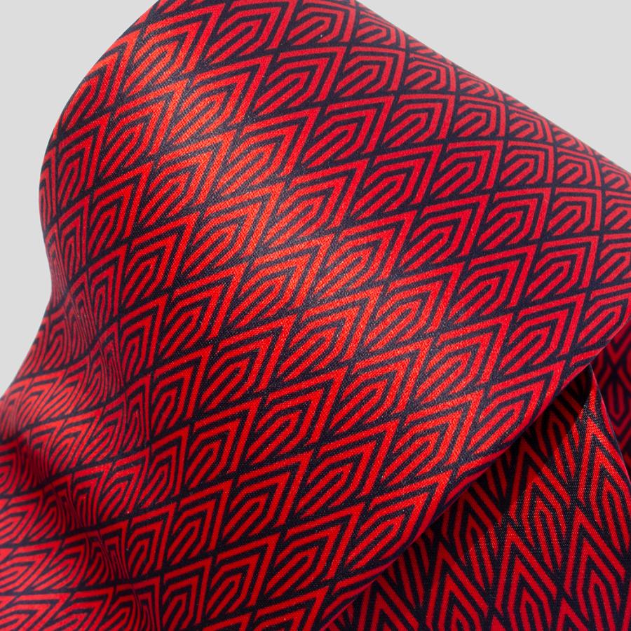 【Silvio Fiorello／シルヴィオ・フィオレッロ】シルクネクタイ プリント／ アールデコ レッド おしゃれ 高級 ギフト 贈り物 ...