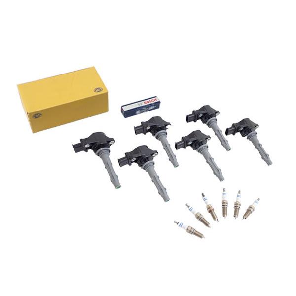 Mercedes-Benz ベンツ W204 イグニッションコイル(HELLA) + ダブルプラチナ スパークプラグ(BOSCH) 12点 ...