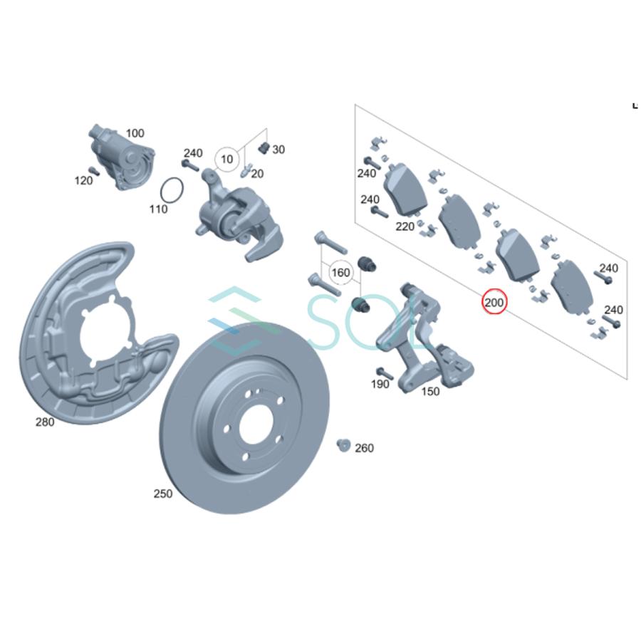 Mercedes-Benz BREMBO リア ブレーキパッド 左右セット ベンツ W177 W247 W118 A180 A200d ...