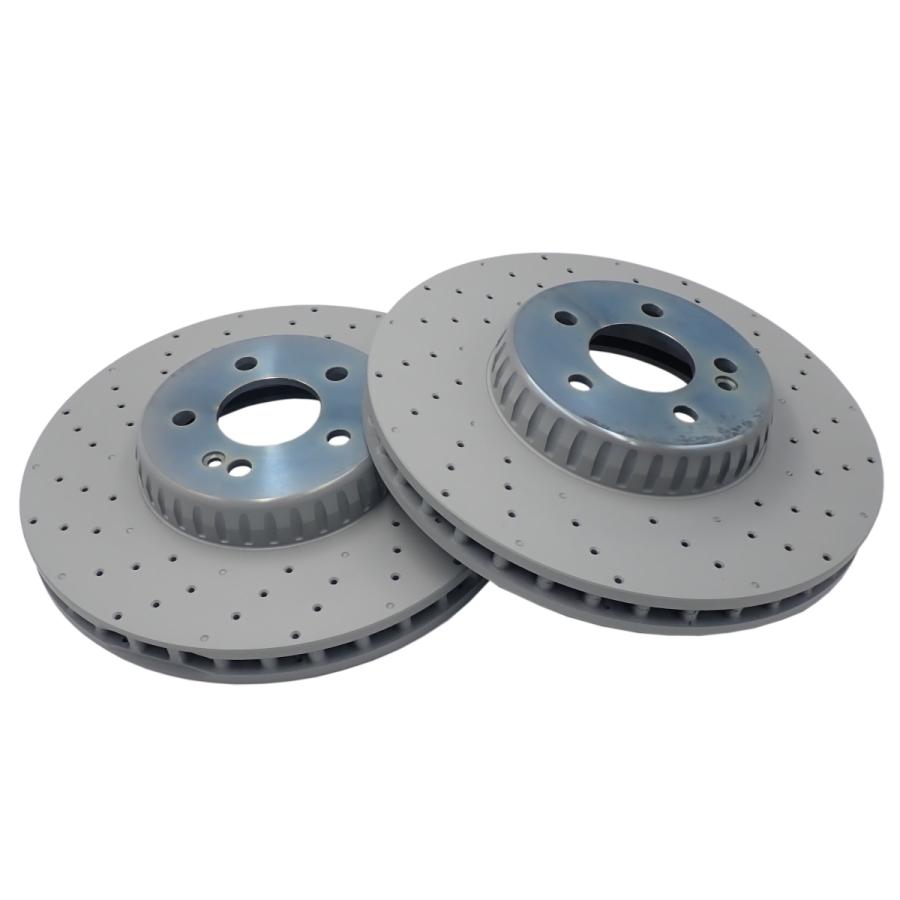 ベンツ W205 W213 W238 W257 フロント ドリルド ブレーキローター 左右セット C250 C300 C350 E180 ...