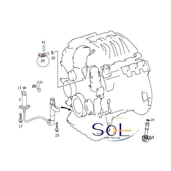 Mercedes-Benz ベンツ R129 R230 水温センサー テンプセンサー SL320 SL350 SL500 SL600 SL55 ...