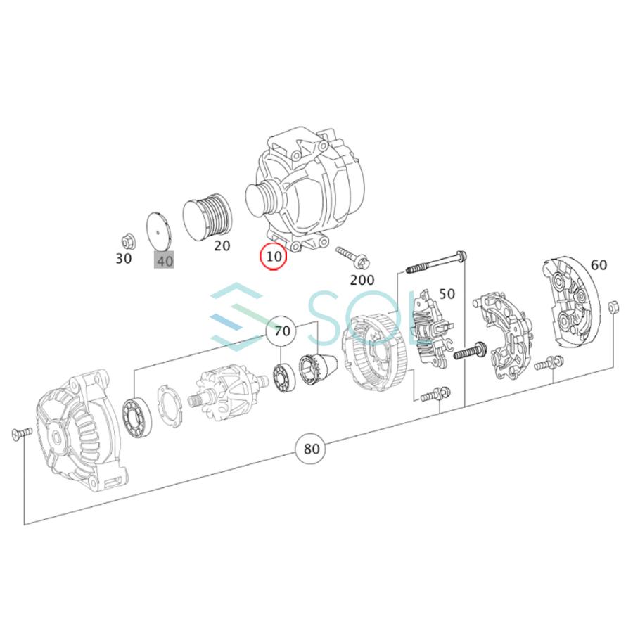 Mercedes-Benz ベンツ W204 X204 オルタネーター C300 C350 GLK300 GLK350 0009061202 ...
