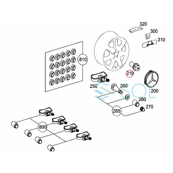 Mercedes-Benz ベンツ W164 W166 X156 ホイールボルト M14X1.5 首下27mm HEX17 全長45mm ...
