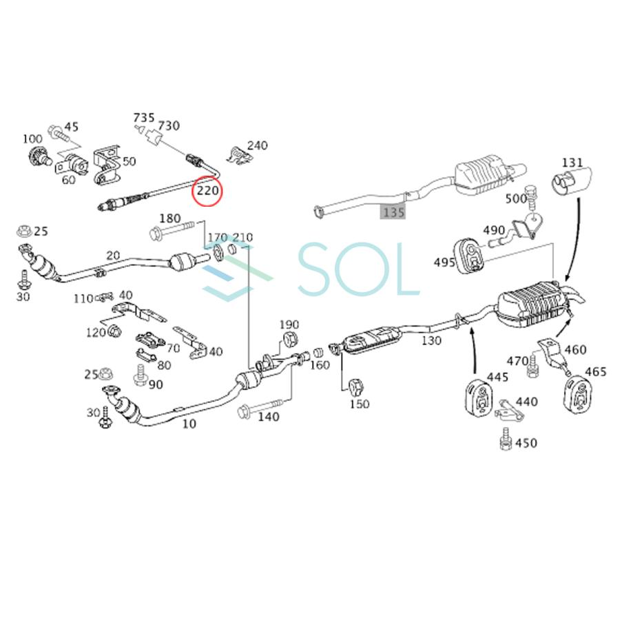 Mercedes-Benz（メルセデス・ベンツ） ベンツ W208 W209 W251 R171 O2センサー ラムダセンサー CLK240 ...