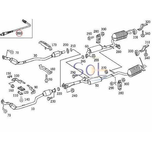 ベンツ R170 W163 O2センサー ラムダセンサー BOSCH製 SLK230 SLK320 SLK32 ML320 ML350 ...