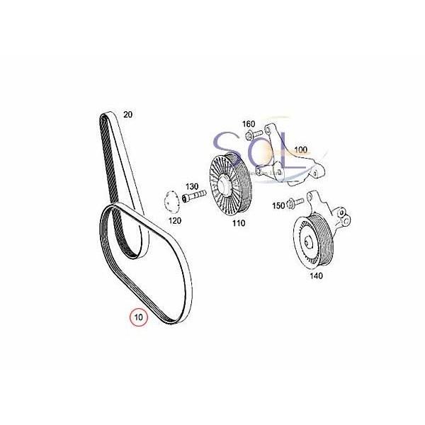 Mercedes-Benz ベンツ W211 W212 W251 W221 R230 ファンベルト(Vベルト) 6PK2360 E63 R63 ...